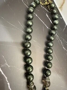 Heidi Daus | Jewelry | Heidi Daus Olive Green Beaded Statement Necklace ...